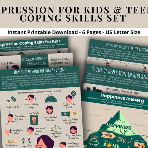 PTSD Trauma Coping Skills Printable Handouts Bundle for - Etsy