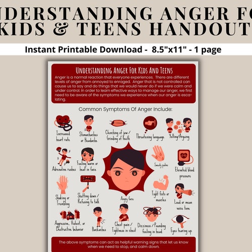 Anger Management Coping Skills for Teens Printable Handout - Etsy