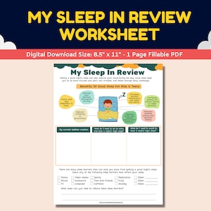 Sleep Hygiene Tracker Printable Worksheets for Kids Teens 3 Pgs-sleep ...