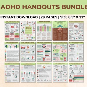 ADHD/ADD Handouts Bundle for Kids-teens-29 Pgs-attention Deficit ...