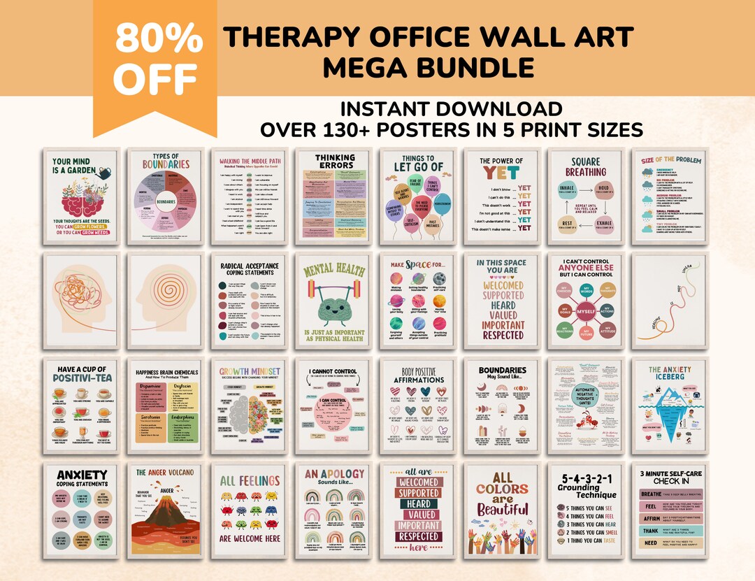 Therapy Office Decor Mega Bundle-130+ Counseling Office Wall Art ...