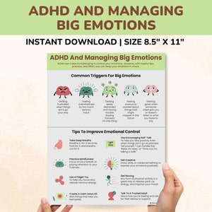 ADHD and Emotional Regulation Therapy Handout for Kids-teens-triggers ...