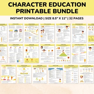 Character Education Handouts PDF Bundle-32 Pages-character Counts ...