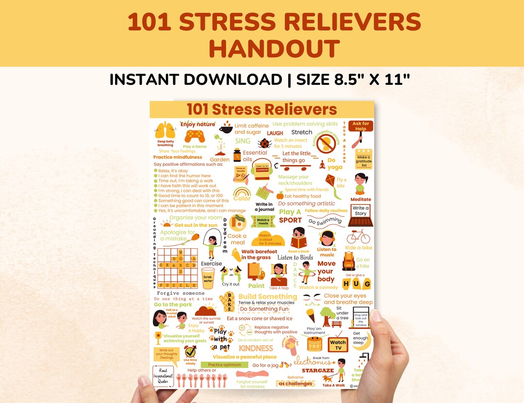 Stress Relievers PDF Poster for Kids-teens-adults-stress Management ...