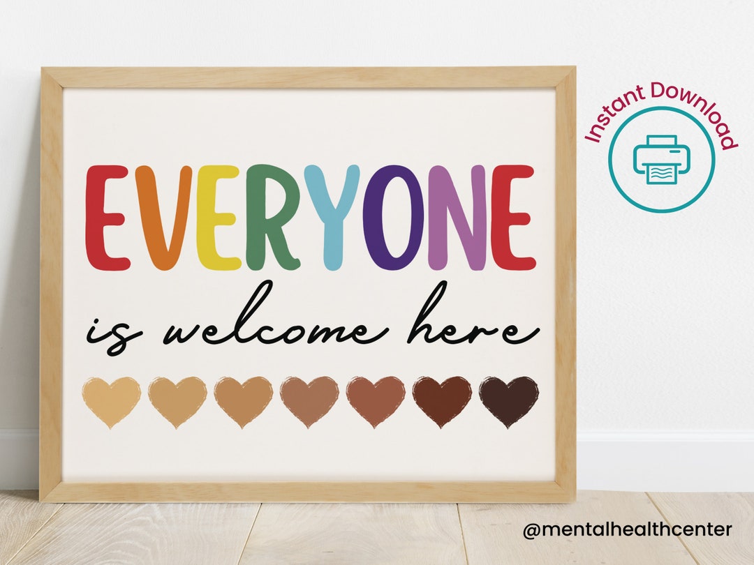 Printable Classroom Poster-everyone is Welcome Here in This Classroom ...