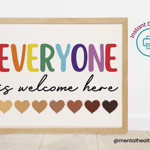 Printable Classroom Poster-everyone is Welcome Here in This Classroom ...