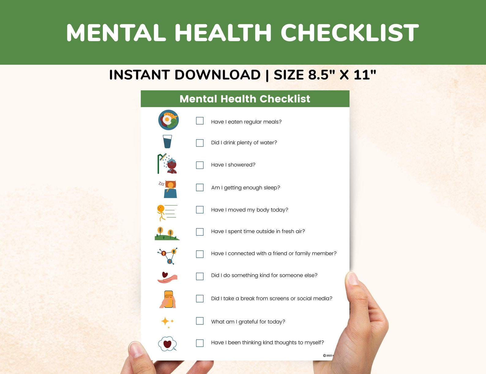 Mental Health Checklist for Kids Therapy Worksheet-child Therapy ...