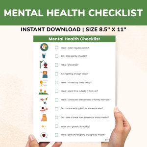 Mental Health Checklist for Kids Therapy Worksheet-child Therapy ...