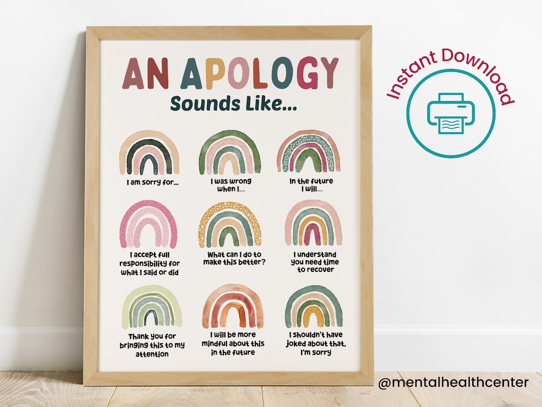 An Apology Sounds Like Printable Therapy Poster-therapist Office Decor ...
