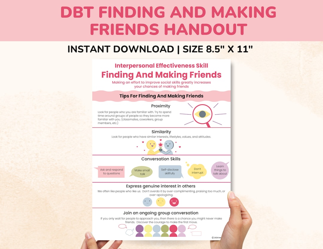 DBT Finding and Making Friends Handout - Interpersonal Effectiveness ...