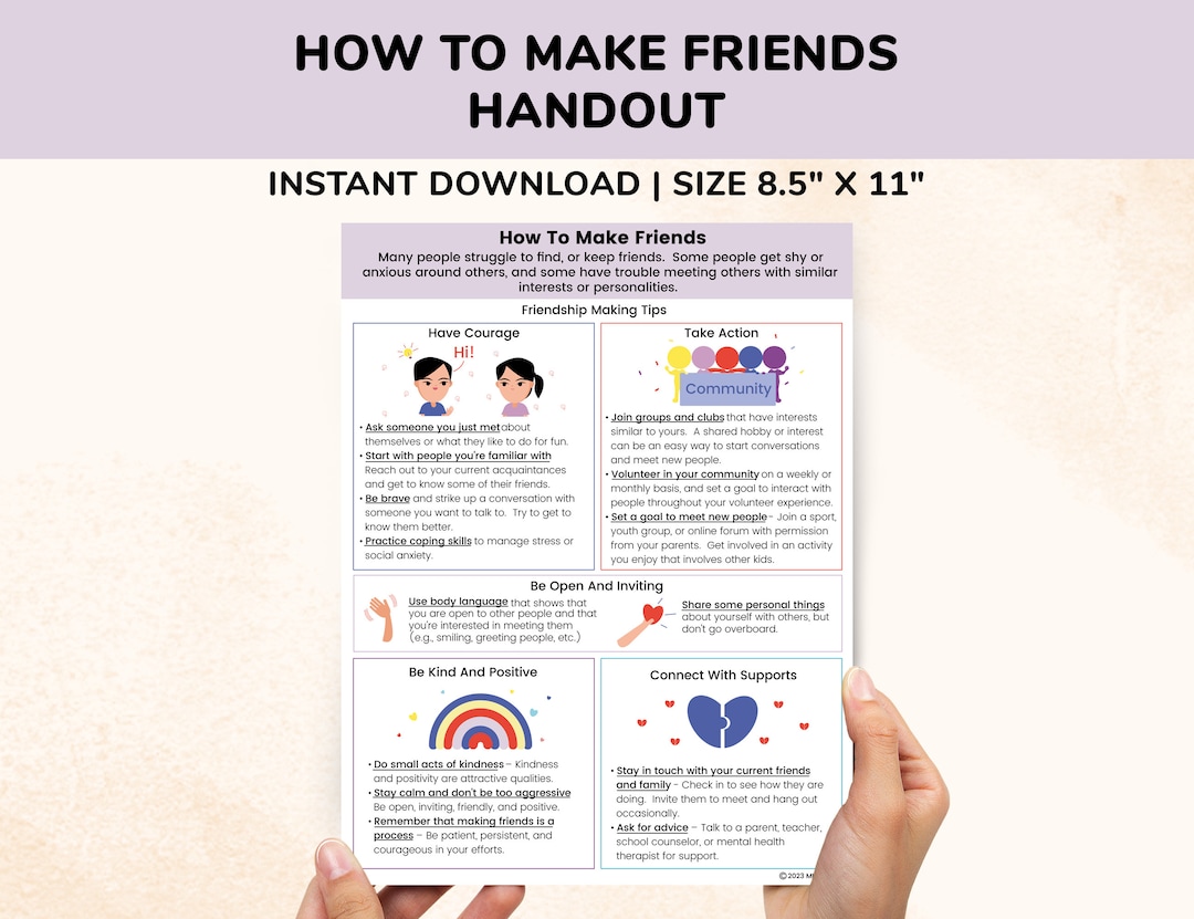 Friendship Making Skills Poster-how to Make Friends-school Counselor ...