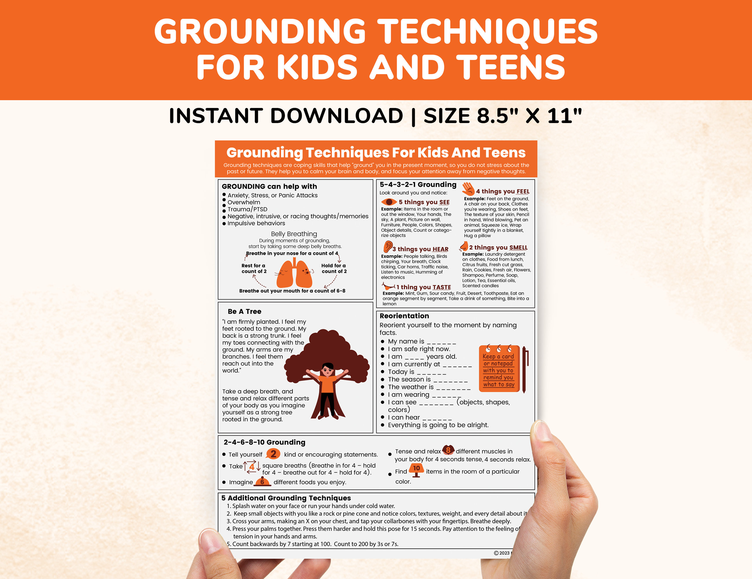 Trauma Coping Skills Printable-grounding-ptsd Awareness Coping Skills ...
