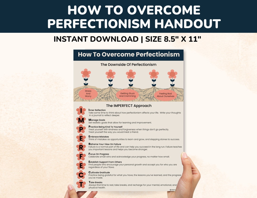 Perfectionism Therapy Handout Coping Skills-counseling Poster-kids ...