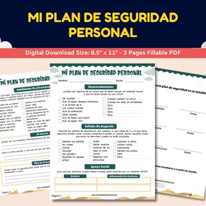 Spanish Depression Worksheet for Kids-teens - Plan De Seguridad ...