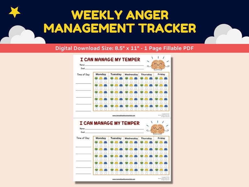 Weekly Classroom Anger-behavior Management-goals Tracker - Etsy