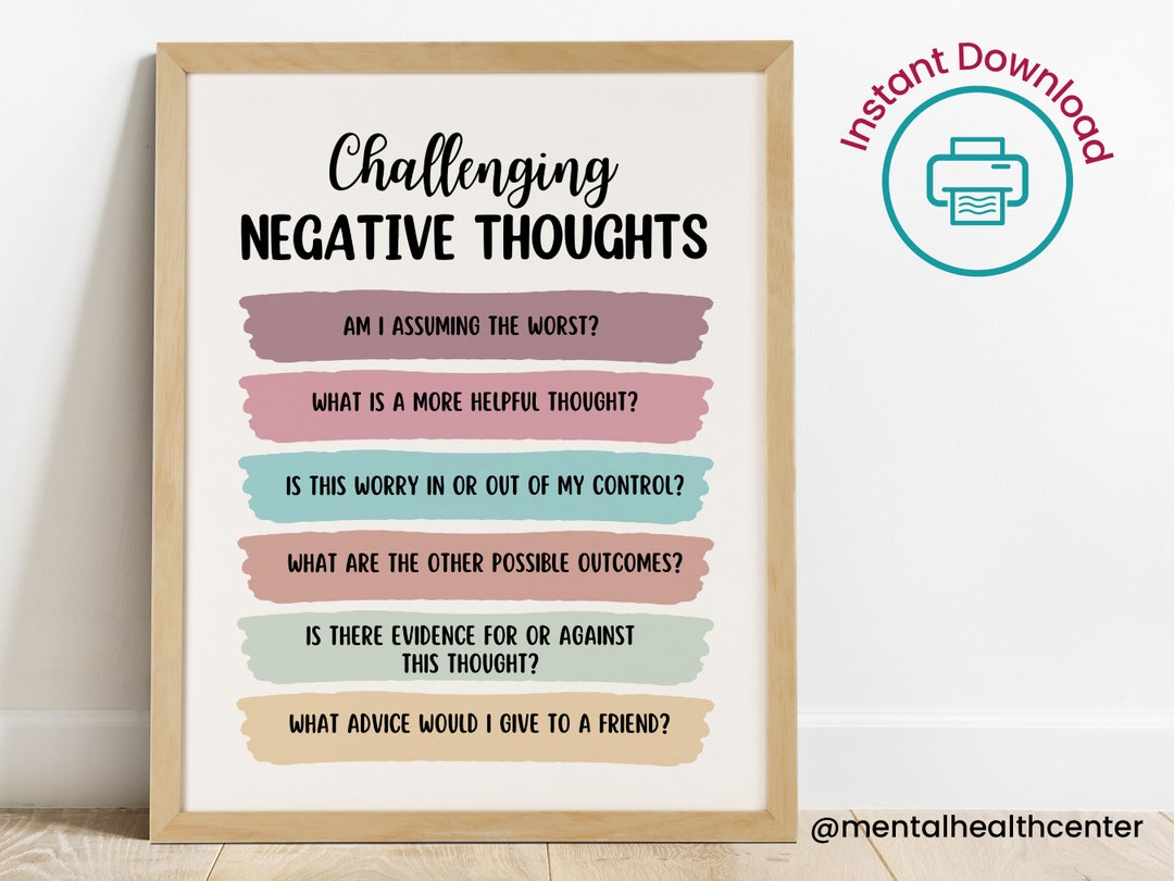 Challenging Negative Thoughts-cbt Anxiety Relief-cognitive ...