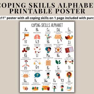 Coping Skills Alphabet Line Printable Posters for Classroom - Etsy