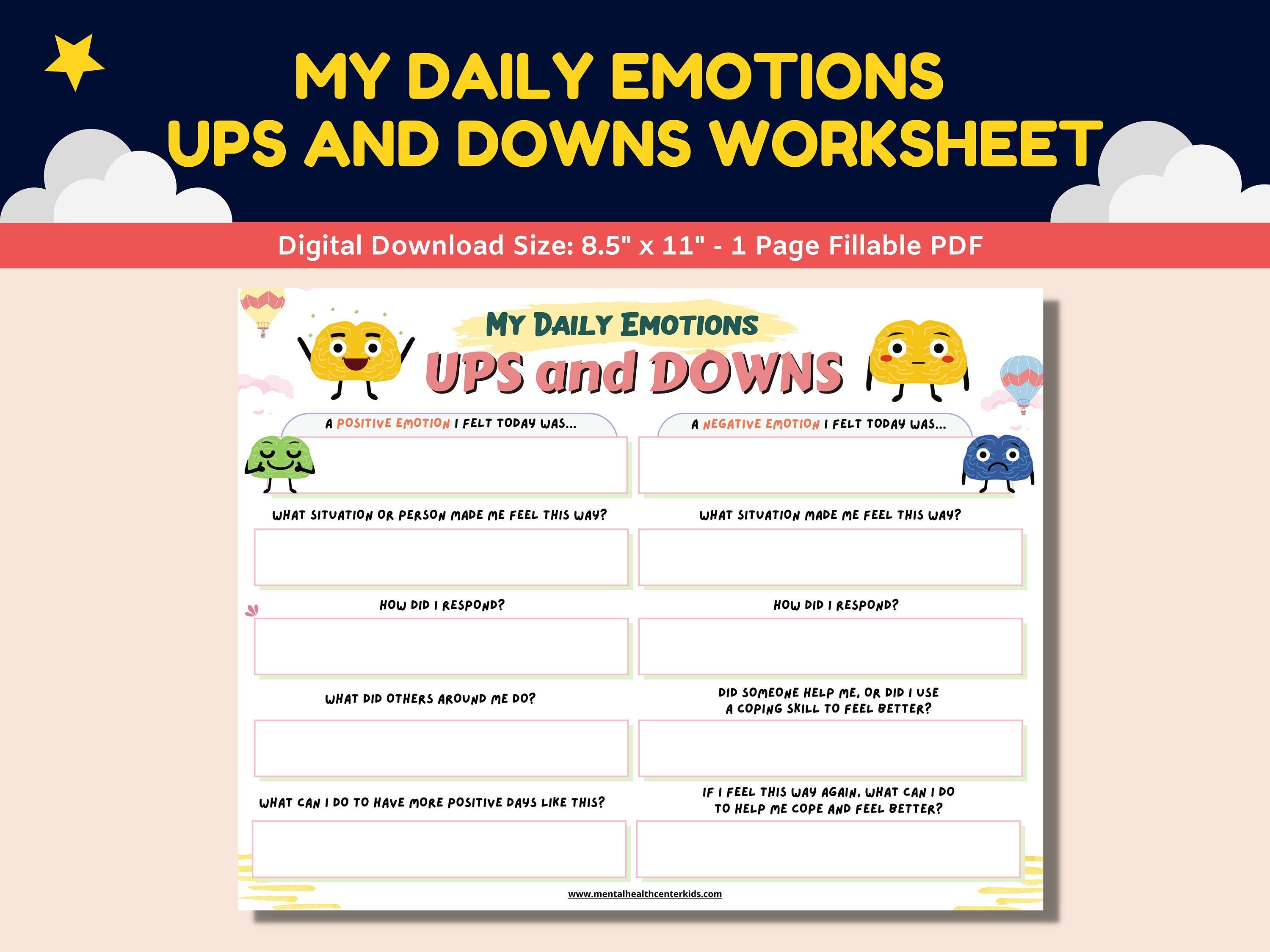 Feelings/emotions Daily Check in Worksheet for Kids-school - Etsy Australia