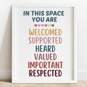 Welcome Sign Printable School Counselor Office Decor-in This Space You ...