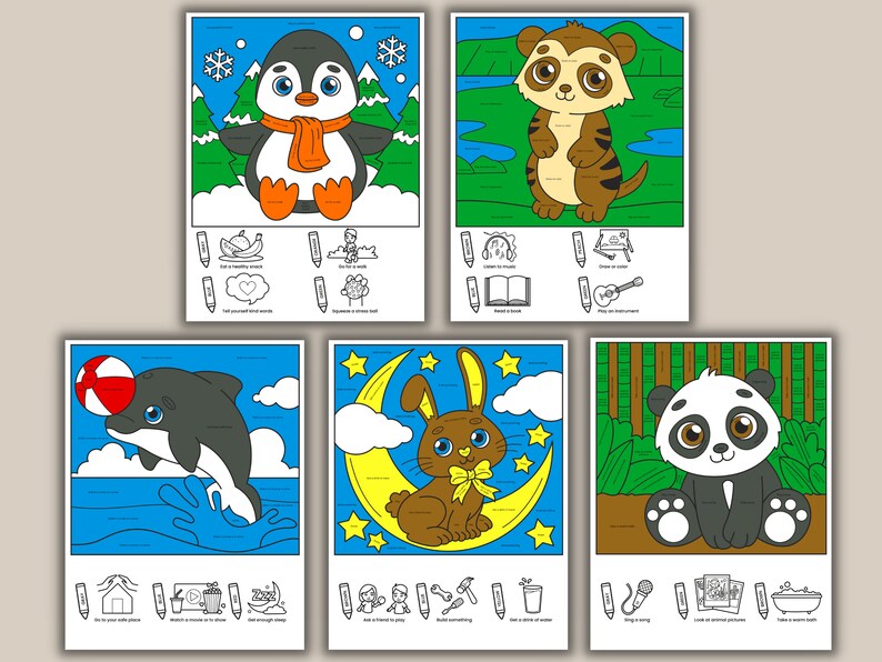 Color by Coping Skills Coloring Pages Book Printable for Kids - Etsy