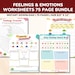 Feelings & Emotions Worksheets Chart 75 Pg Printable Bundle-coping ...