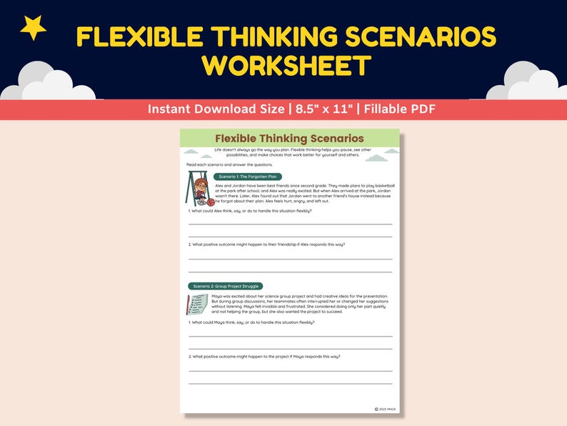 Flexible Thinking Worksheets for Kids-teens-therapy Counseling ...
