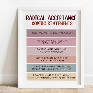 Radical Acceptance Poster-dbt Distress Tolerance Skills-dbt ...