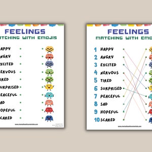 Feelings Emotions 5 Pg Printable Emoji Activity Pack Worksheets for ...