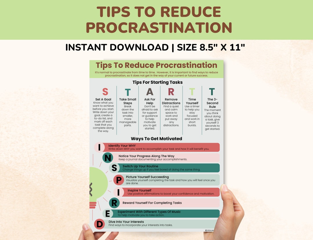 Procrastination Tips ADHD Motivation Skills Strategies-executive ...