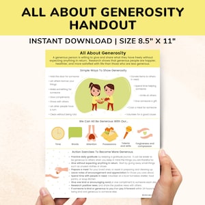 Generosity Printable Character Education for Kids Poster Pdf-teens ...