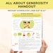 Generosity Printable Character Education for Kids Poster Pdf-teens ...