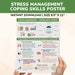 Stress Management Coping Skills Kids & Teens Printable Poster Stress ...