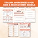 Trauma PTSD Worksheets 20 Item Printable Bundle for Kids & Teens-child ...