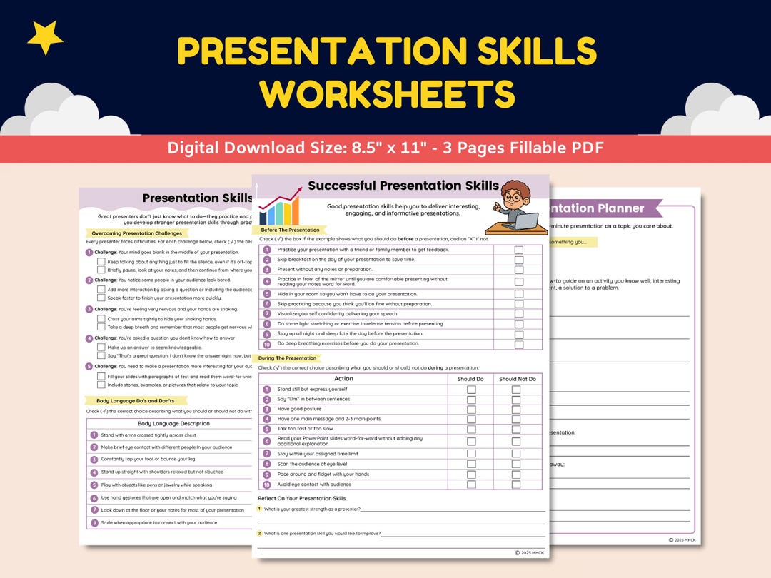 Presentation Skills Worksheets for Kids-teens-students | Public ...
