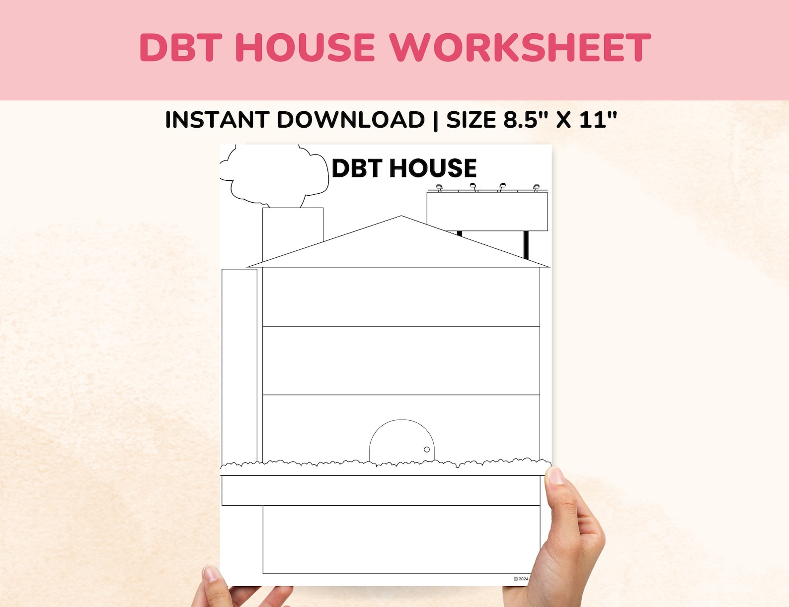 DBT House Worksheet Activity Fillable Pdf-kids, Teens, Adults ...