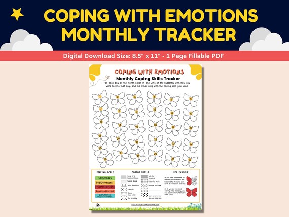 Coping With Emotions-printable Monthly Feelings & Coping | Etsy