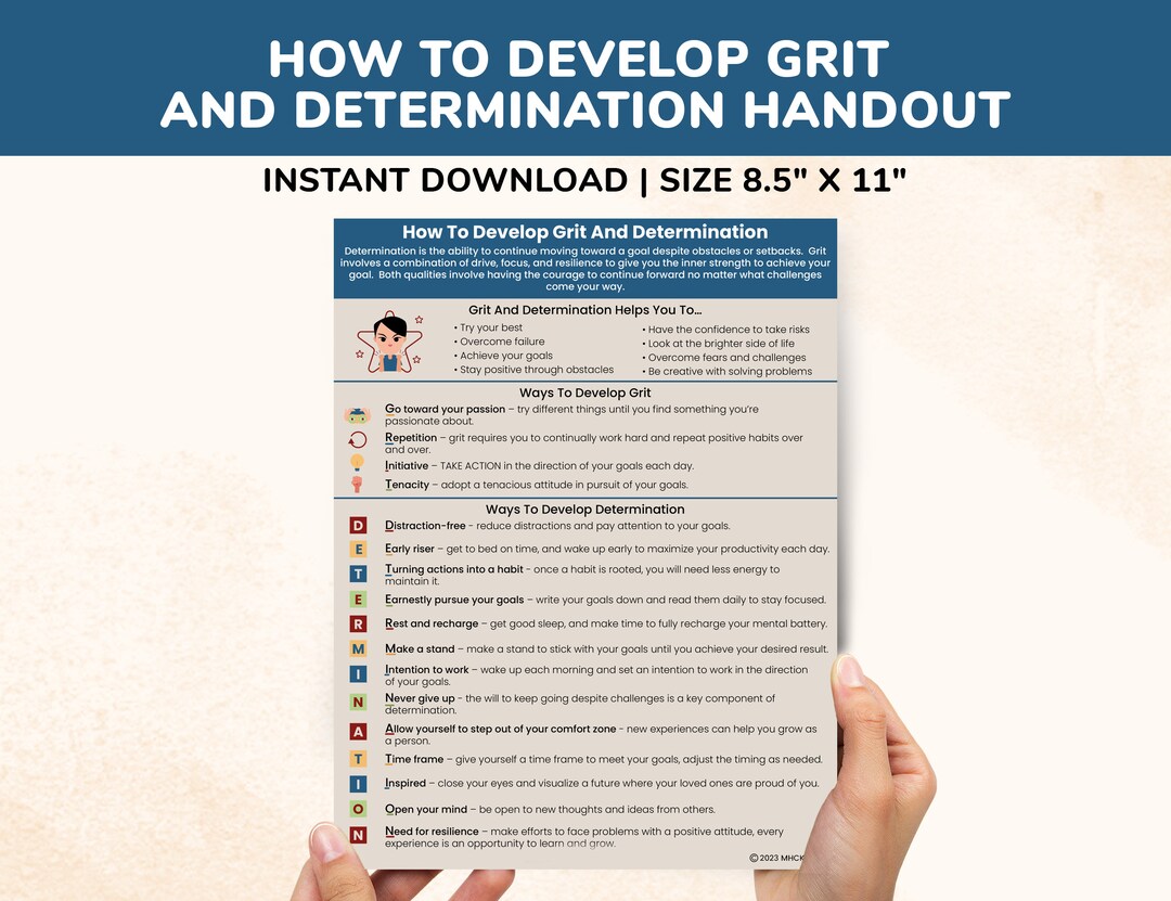 Grit & Determination Success Tips Motivational Poster, Success ...