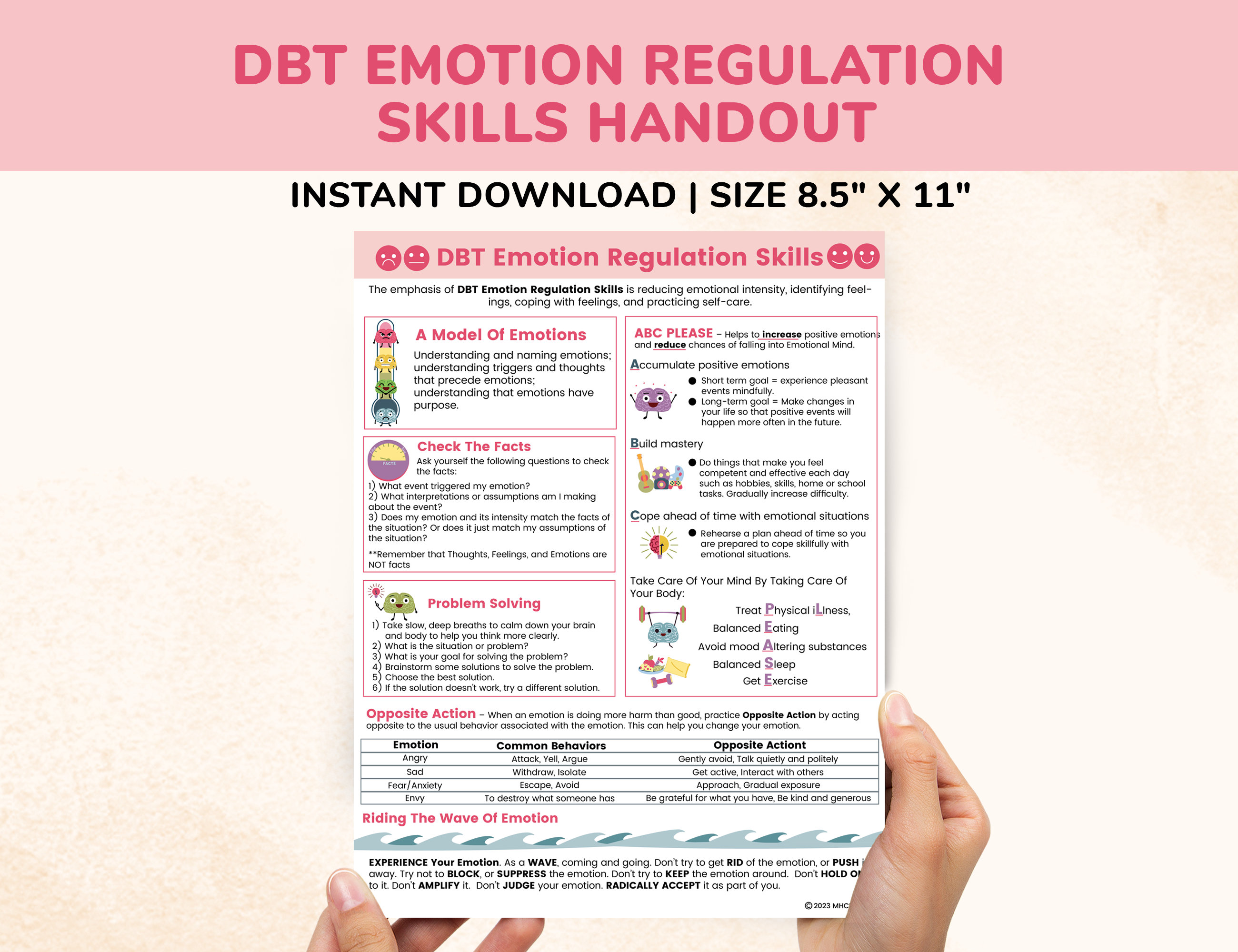 DBT Coping Skills Printable Handout Poster Therapist, 55% OFF