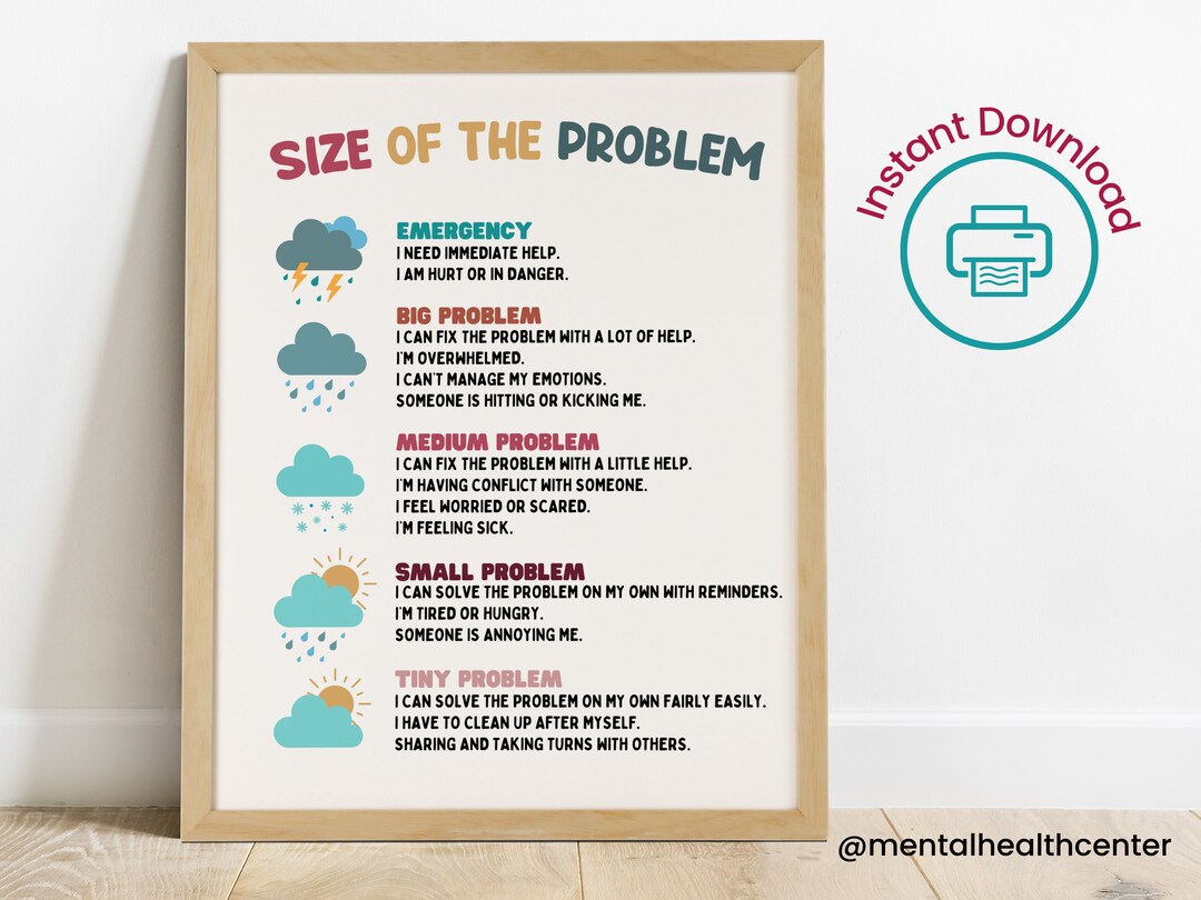 Size of the Problem Poster-calm Down Corner Decor-school Counseling ...
