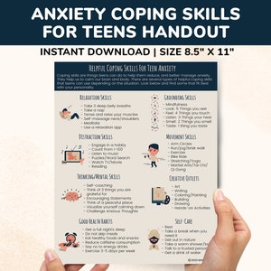 Anxiety Coping Skills Printable Handouts Bundle for Kids & Teens Poster ...