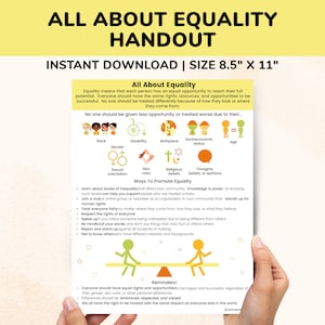 Equality Printable Poster PDF Character Education for Kids Teens-coping ...