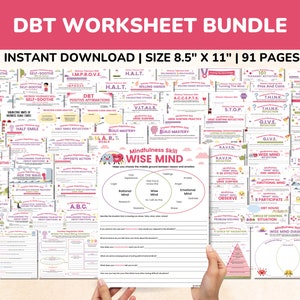DBT Mega Bundle-229 Pages-dbt Coping Skills Worksheets-handouts-posters ...