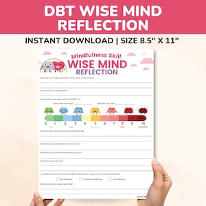 Wise Mind DBT Worksheets 5-pages-mindfulness Skills Pdf-kids-teens ...