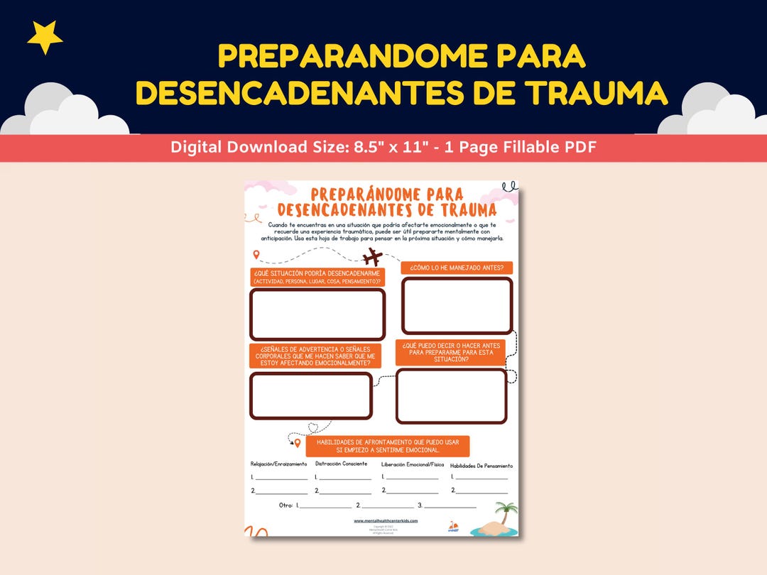 Spanish Trauma/ptsd Worksheet for Kids-teens - Preparandome Para ...