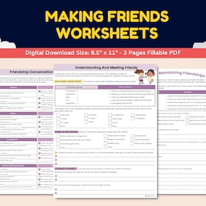 Making Friends Social Skills Worksheets for Kids-teens-students ...