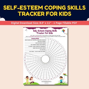 Self-esteem Coping Skills Tracker for Kids Fillable Worksheet Mental ...