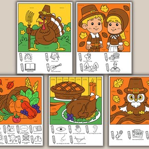 Thanksgiving Color by Coping Skills Coloring Pages Book - Etsy