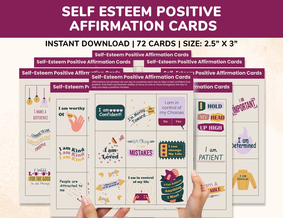 Positive Affirmations Cards for Kids Printable Teens Young Adults Self ...
