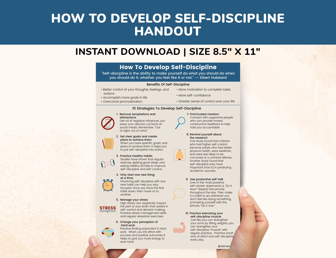 Self-discipline Success Strategies Poster, Success Motivation Tips for ...