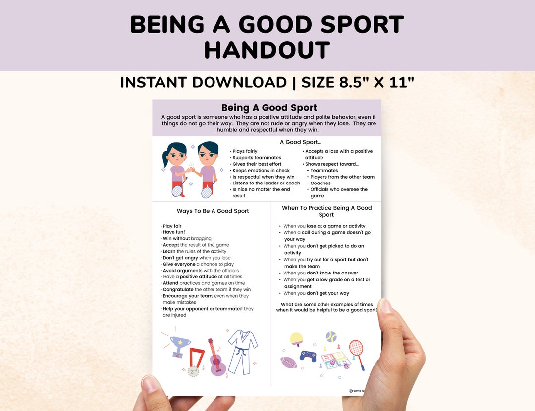 Good Sportsmanship for Kids Teens-coach Social Skills PDF Posters ...